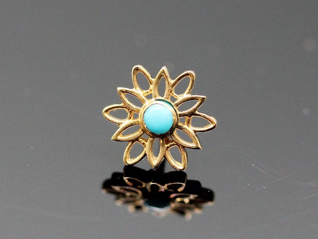 BVLA Pin With Marisol- 7mm- Negative Space Flower With 2mm Bezel Center ...