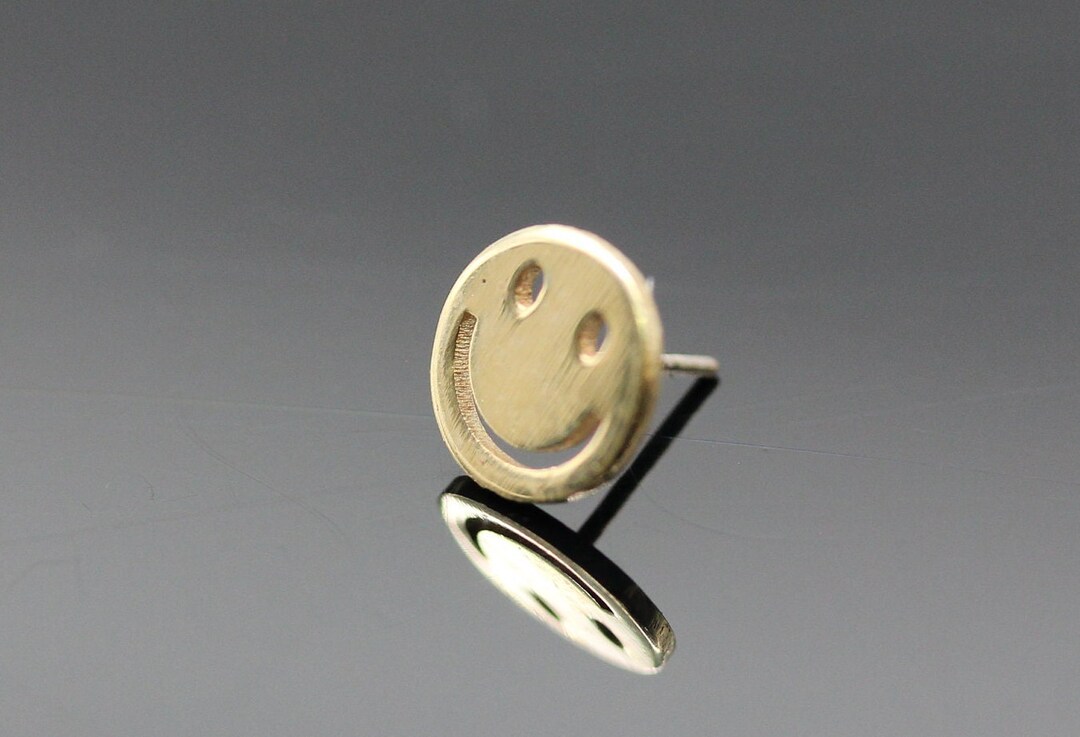 Smiley Face Push Pin 14k Solid Gold (NOT Plated or Filled) - Etsy