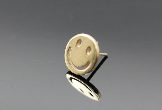 Smiley Face Push Pin 14k Solid Gold NOT Plated or Filled - Etsy