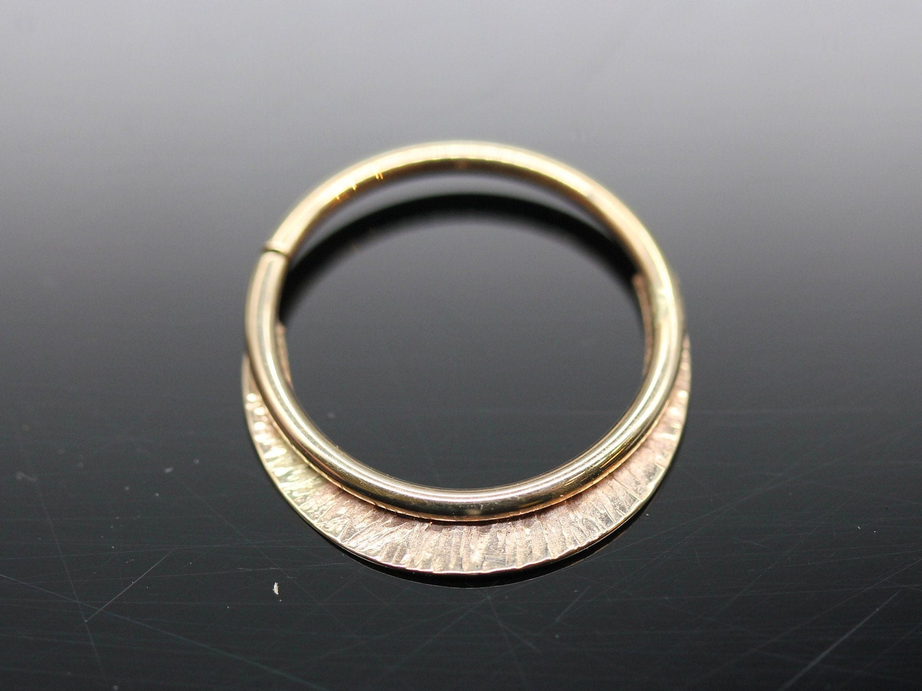 16g or 18g Solid 14k Gold (NOT Plated or Filled) Texture Seamless ...