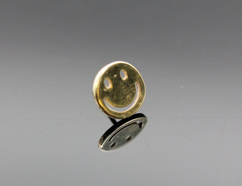 Smiley Face Push Pin 14k Solid Gold (NOT Plated or Filled) - Etsy