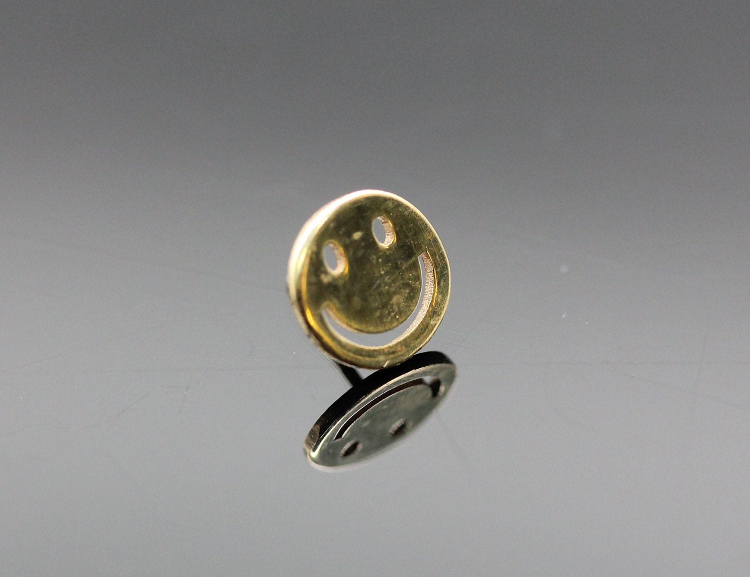 Smiley Face Push Pin 14k Solid Gold (NOT Plated or Filled) - Etsy