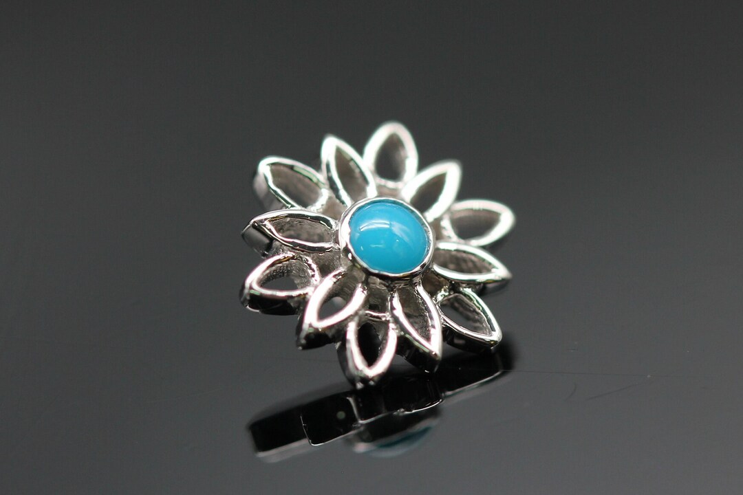 BVLA White Gold Threaded Marisol With Turquoise - Etsy