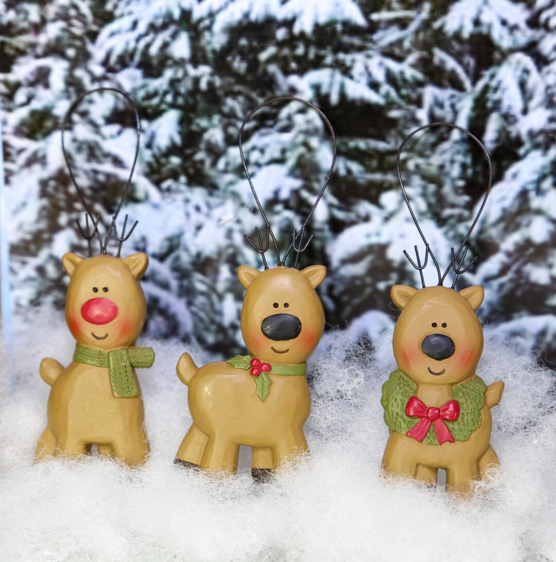Miniature Reindeer Christmas Tree Ornaments Christmas Decor - Etsy