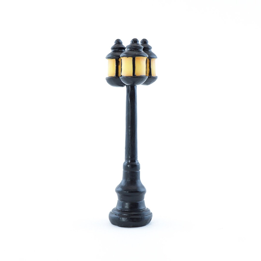 Street Lamp 3 Lights, Miniature Village Accessories, Dollhouse ...