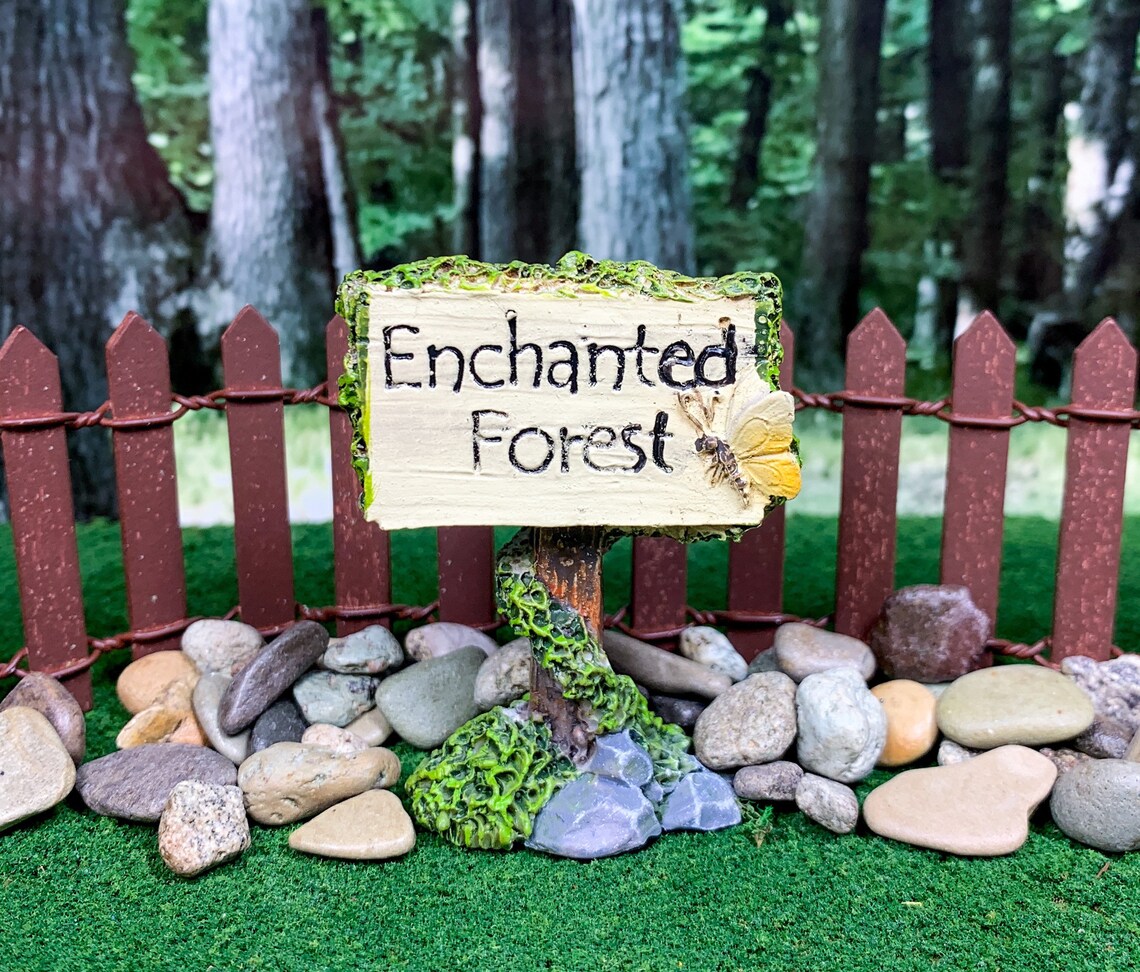 Fairy Garden Sign Enchanted Forest Miniature Sign Butterfly | Etsy