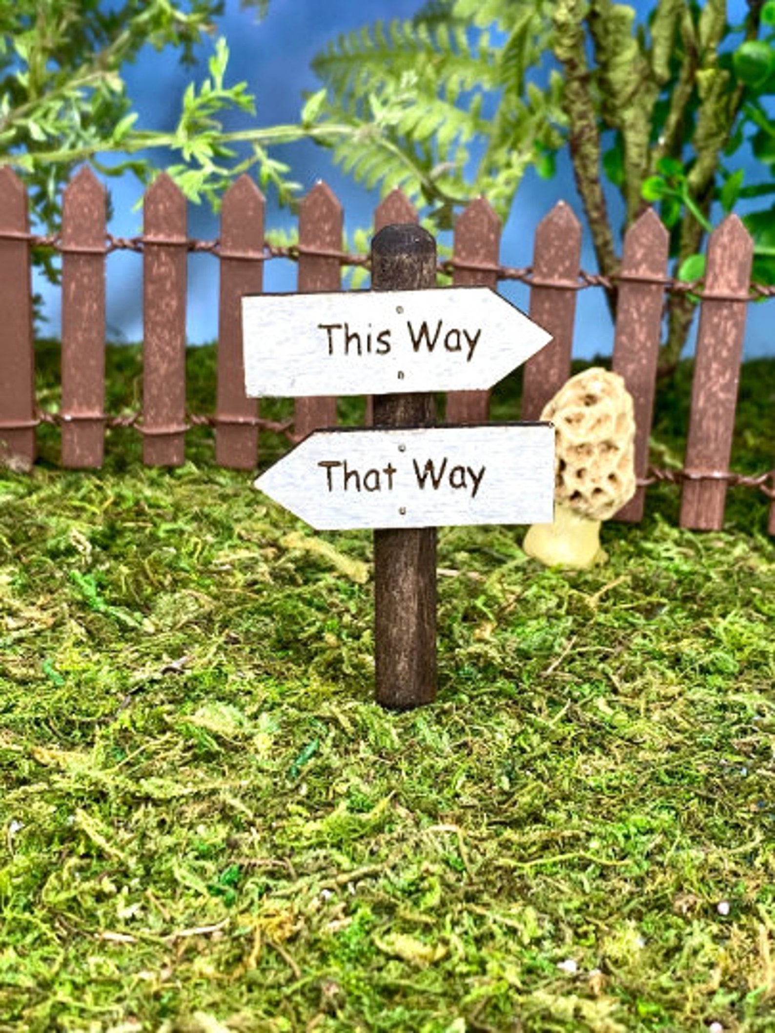 Miniature Fairy Garden Sign This Way That Way Wood Garden - Etsy