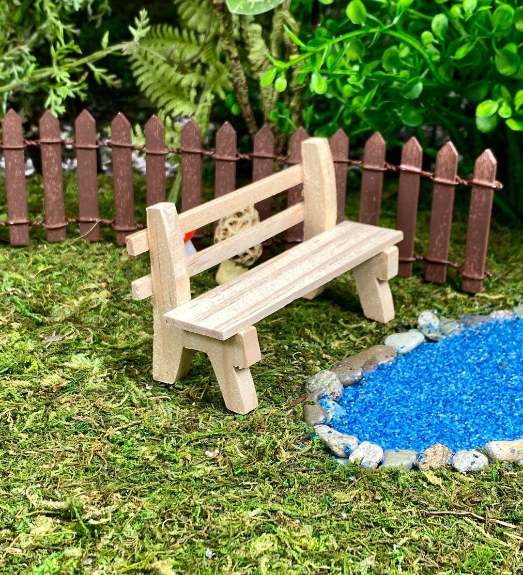 Miniature Wooden Dollhouse Park Bench Fairy Garden Bench - Etsy