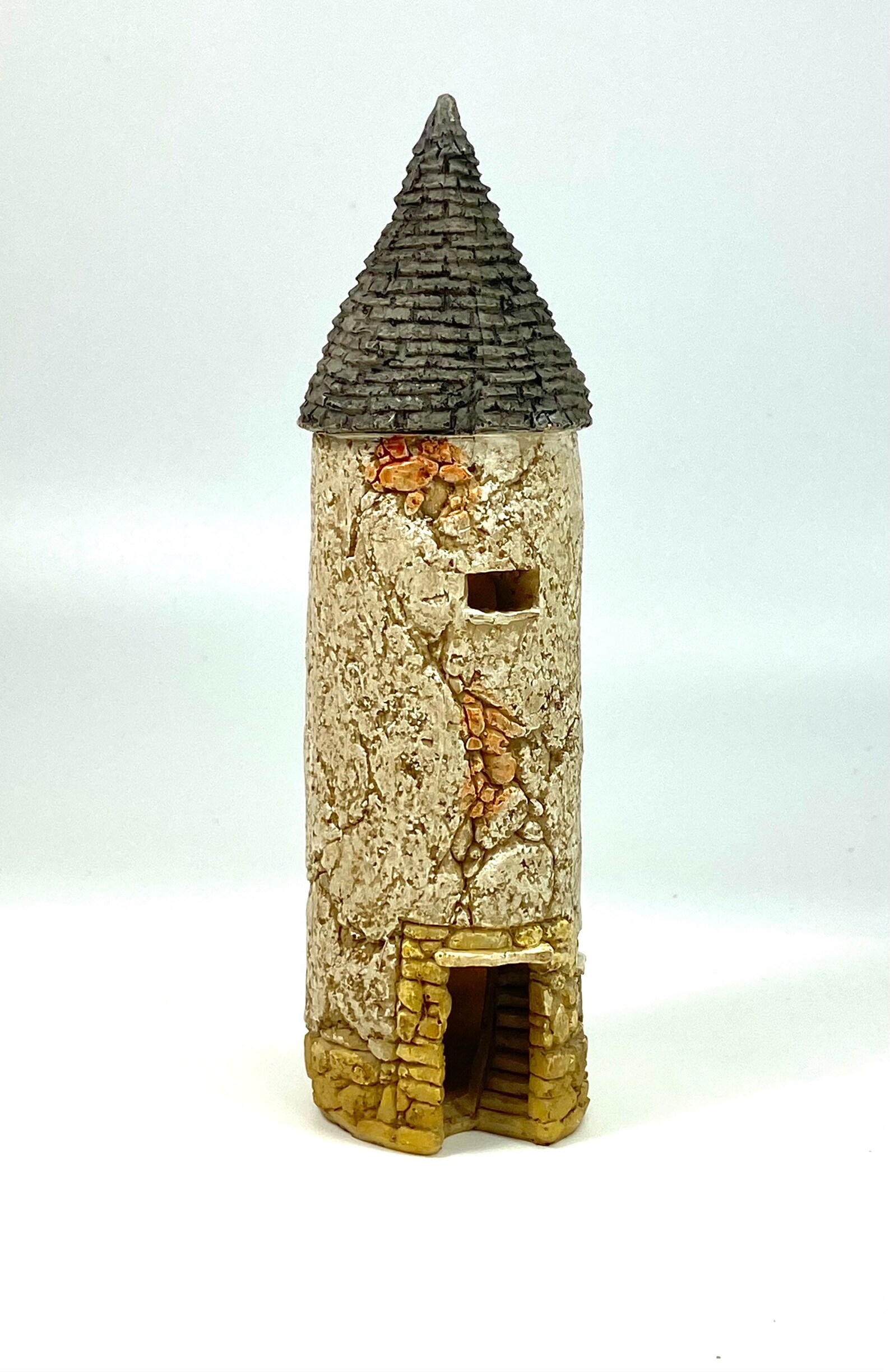 Miniature Faux Stone Tower Fairy Garden House 6 Tall | Etsy