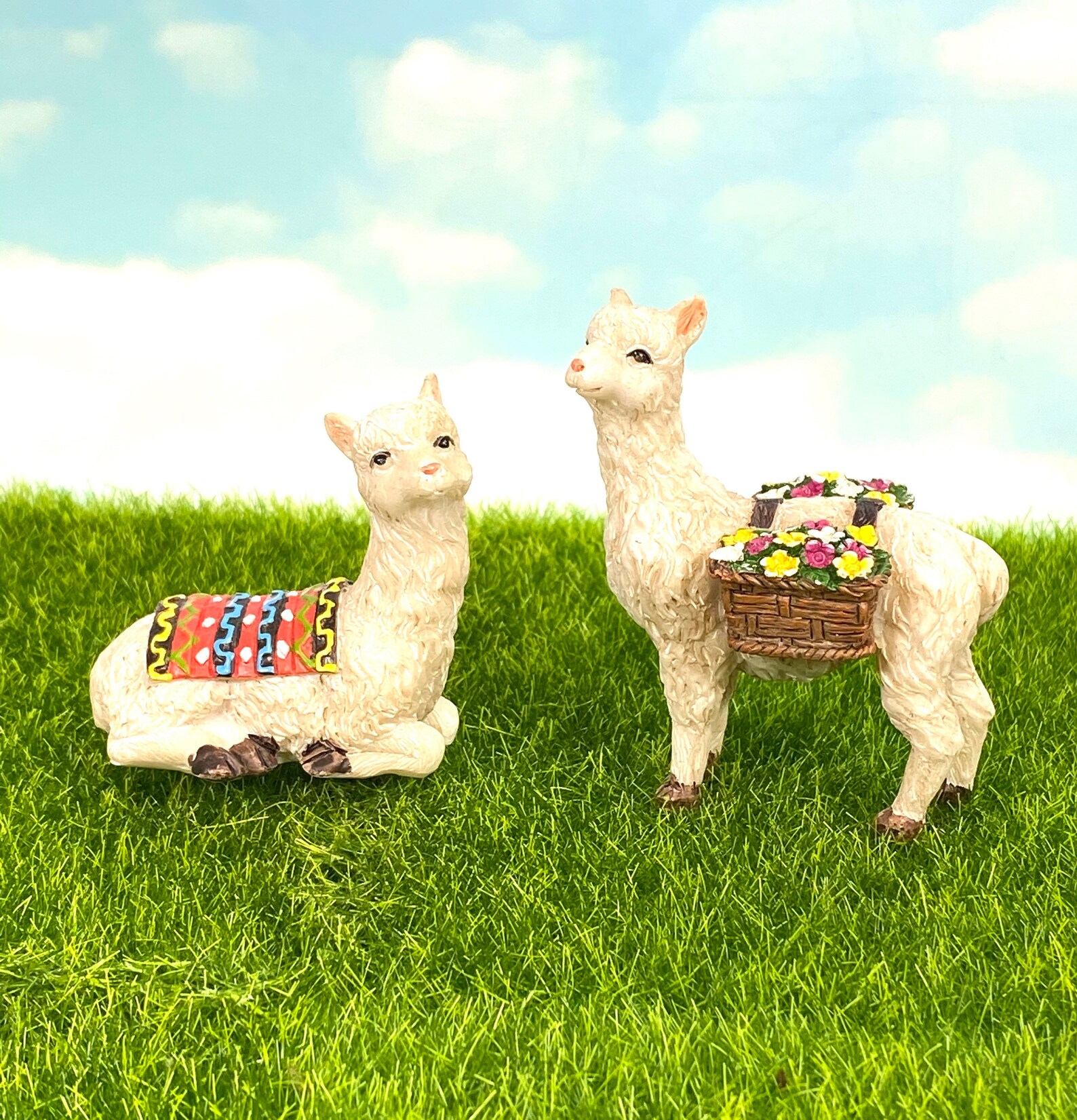 Miniature Sitting Llama or Standing Llama With Colorful | Etsy