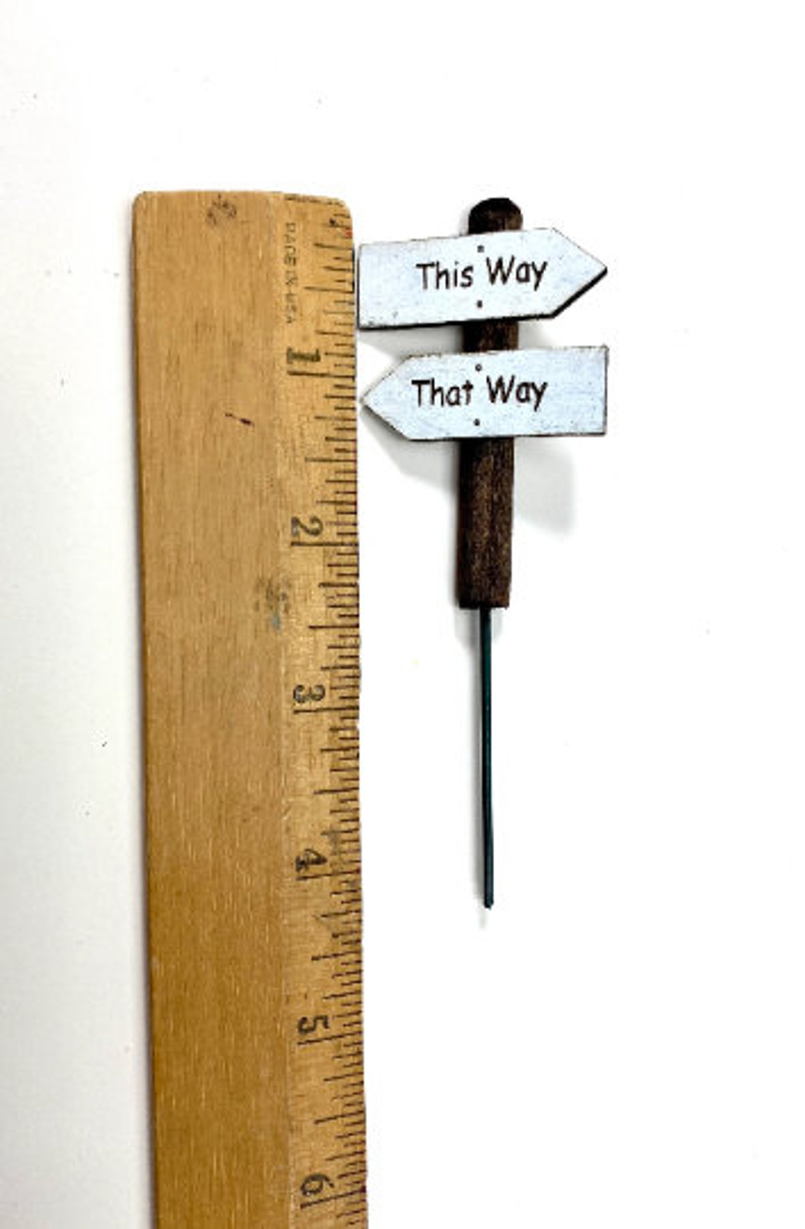 Miniature Fairy Garden Sign This Way That Way Wood Garden - Etsy