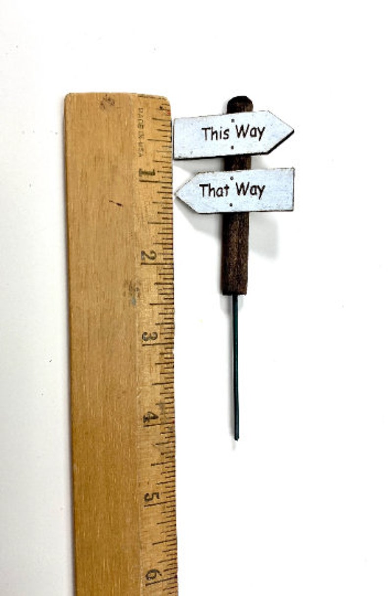 Miniature Fairy Garden Sign This Way That Way Wood Garden - Etsy
