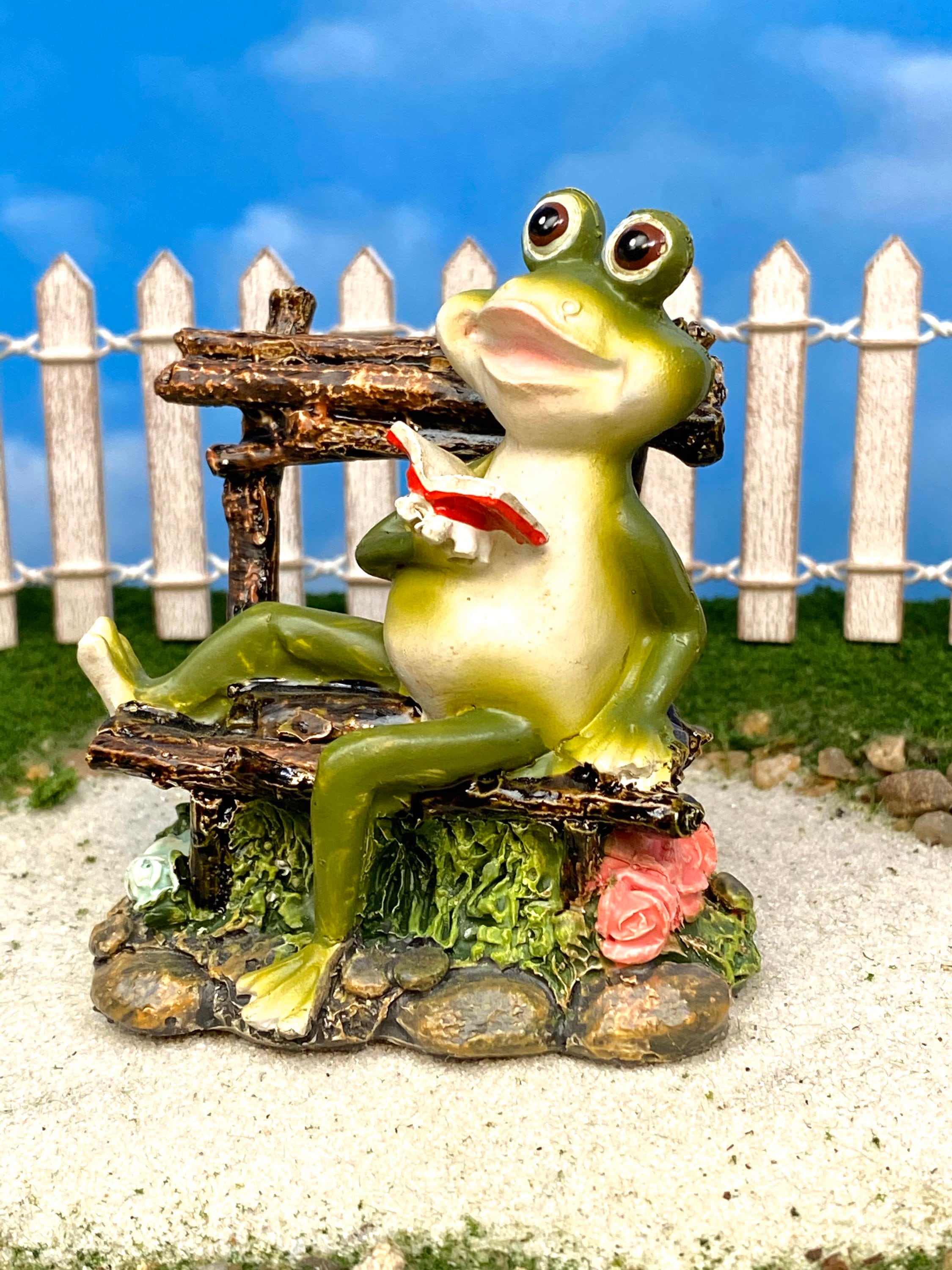 Frog Sitting on a Bench One or Both 3 Inches Tall Fairy - Etsy