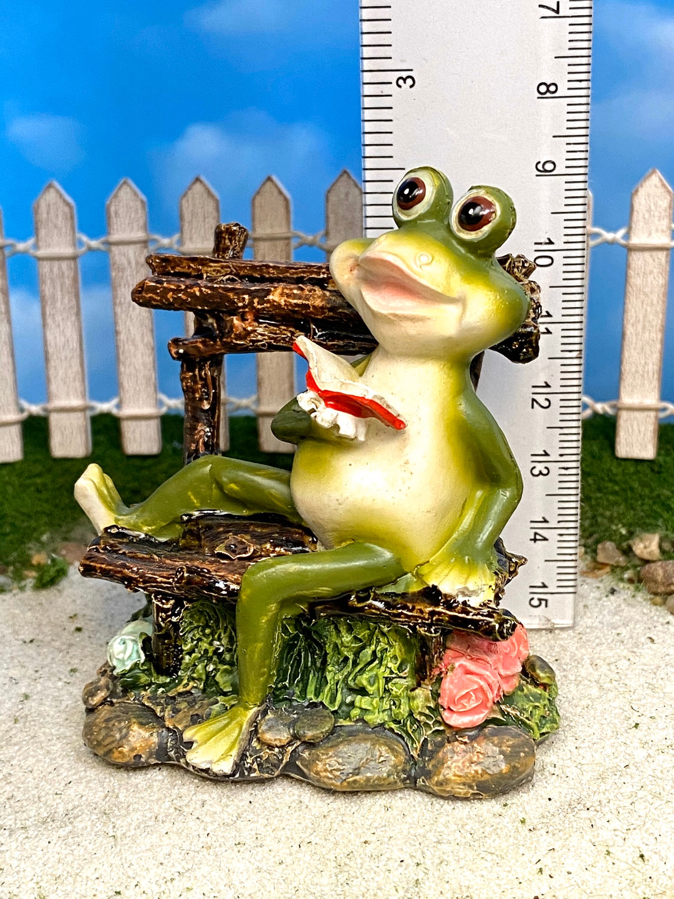 Frog Sitting on a Bench One or Both 3 Tall Fairy | Etsy