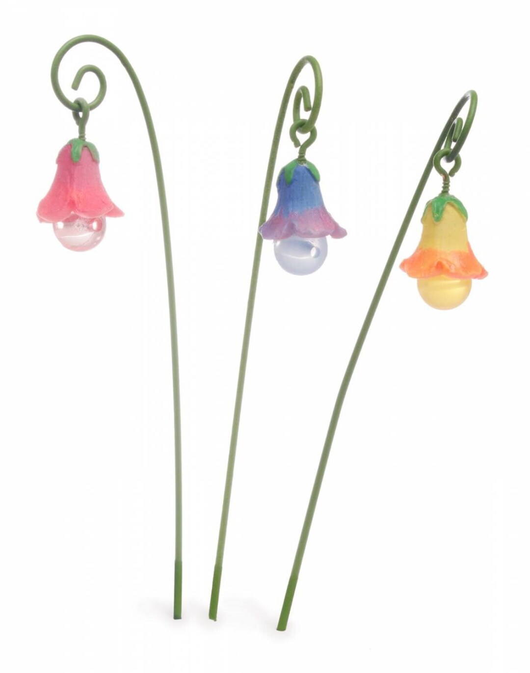 Miniature Flower Street Lights Set of 3 Pink Blue and - Etsy