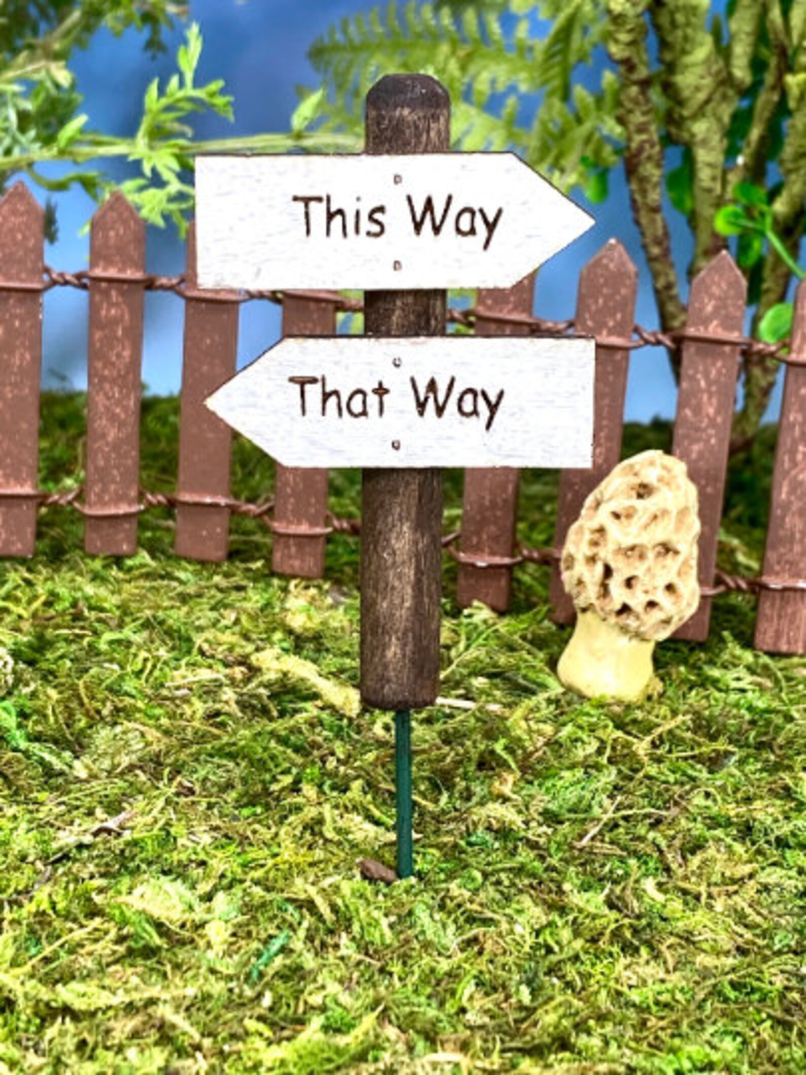 Miniature Fairy Garden Sign This Way That Way Wood Garden - Etsy