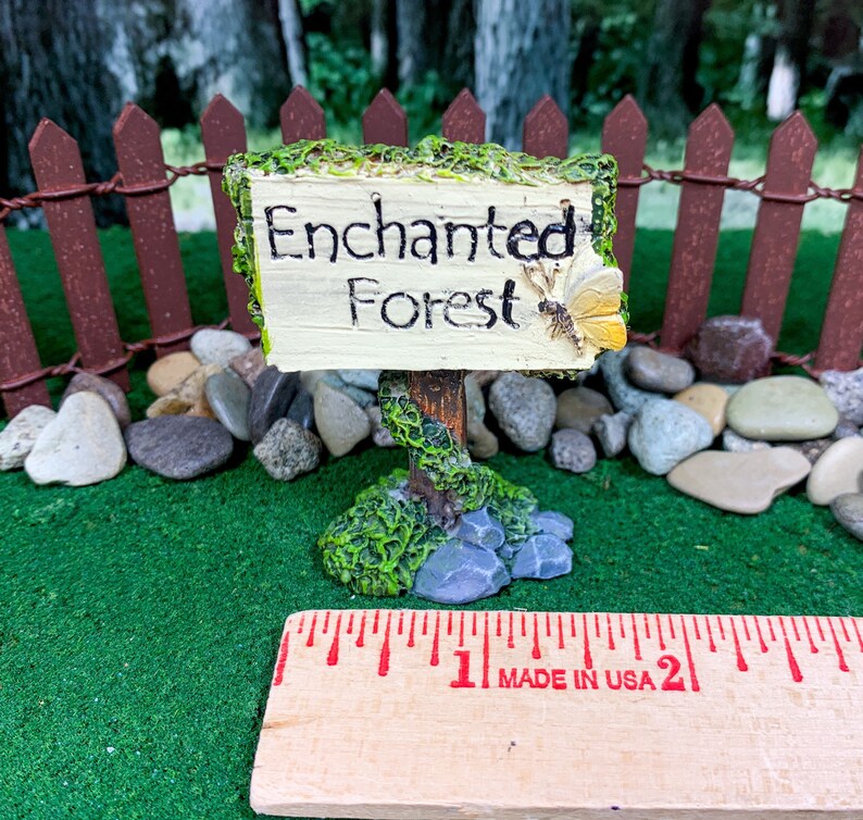 Fairy Garden Sign Enchanted Forest Miniature Sign Butterfly | Etsy
