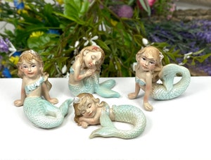 Miniature Mermaid Figurine, Mermaid Gift, Mermaid Fairy Garden, Pretty ...