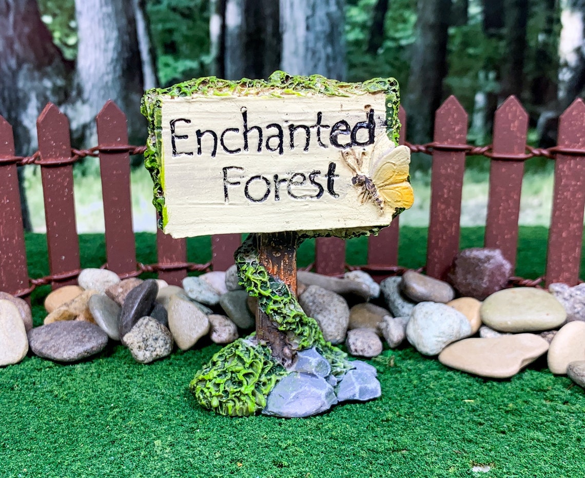 Fairy Garden Sign Enchanted Forest Miniature Sign Butterfly | Etsy