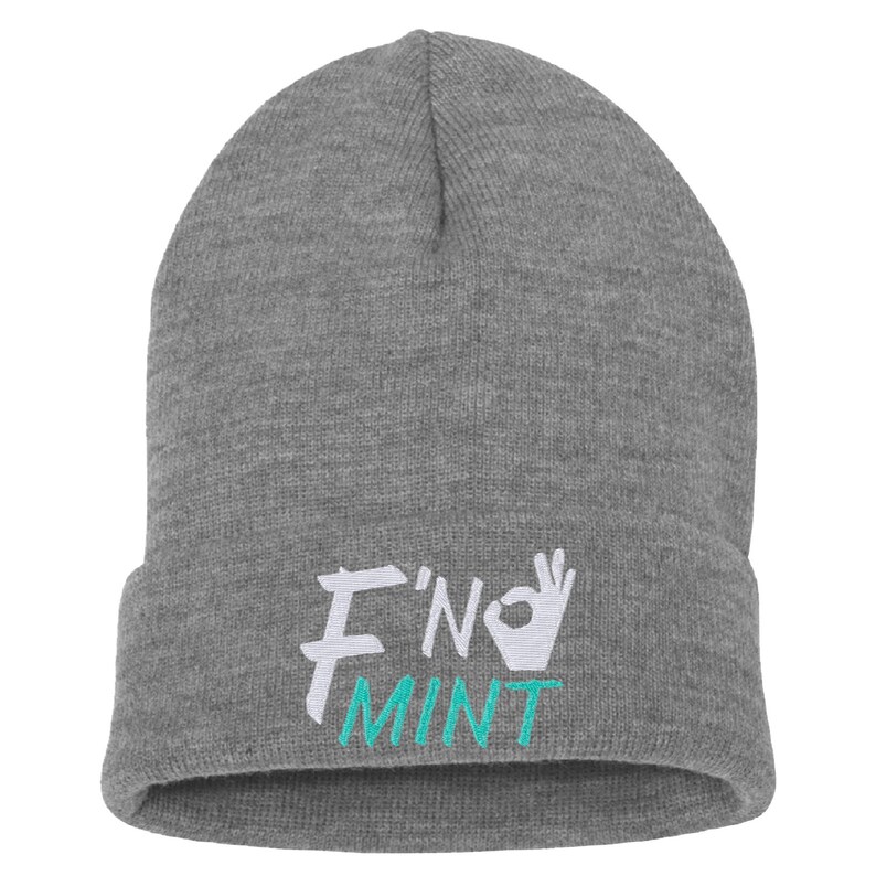 Embroidered Fn Mint Beanie | Hat | Cuffed Beanie | Winter Hat - Etsy