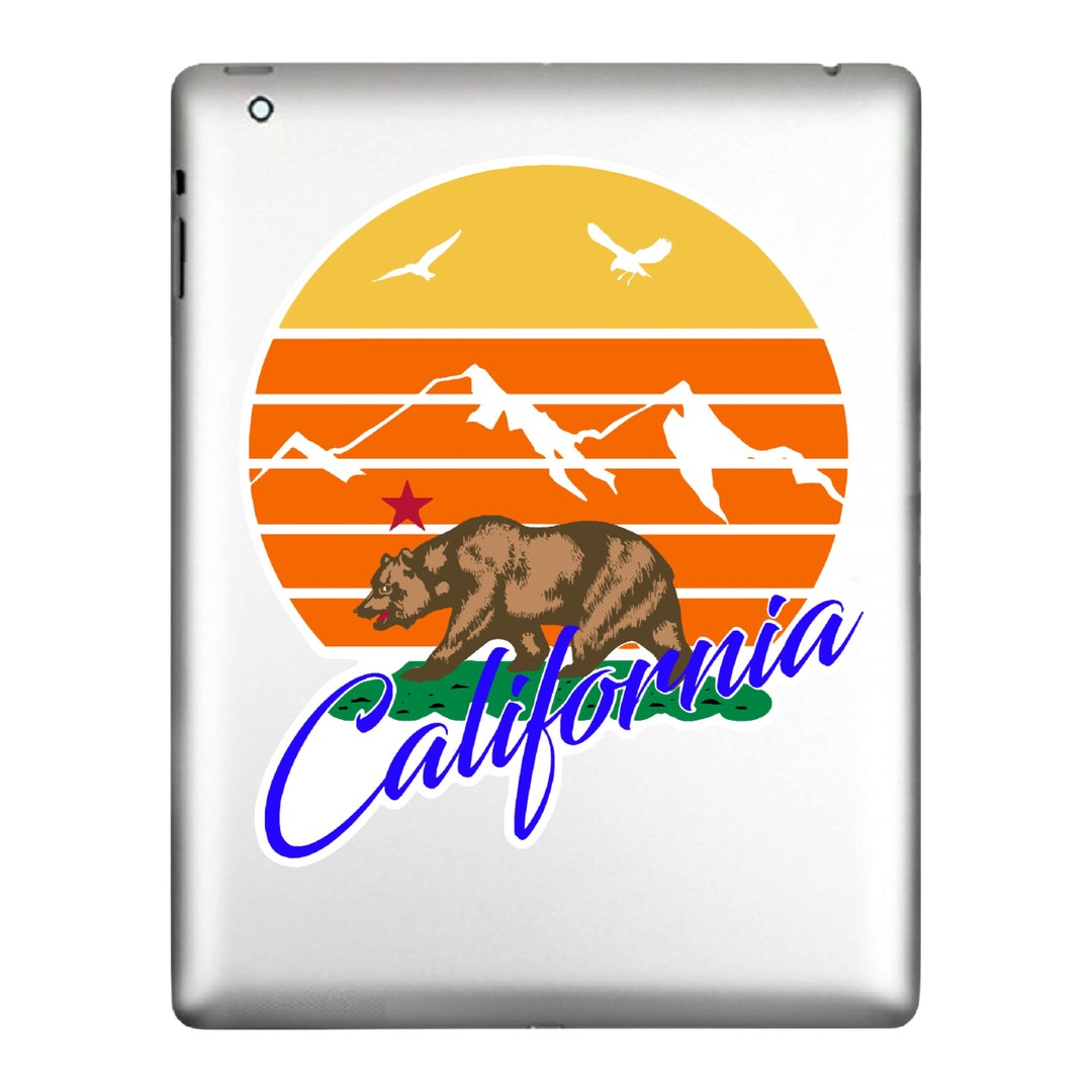 California State Grizzly Bear Decal, Sticker, Cali Sunset - Etsy