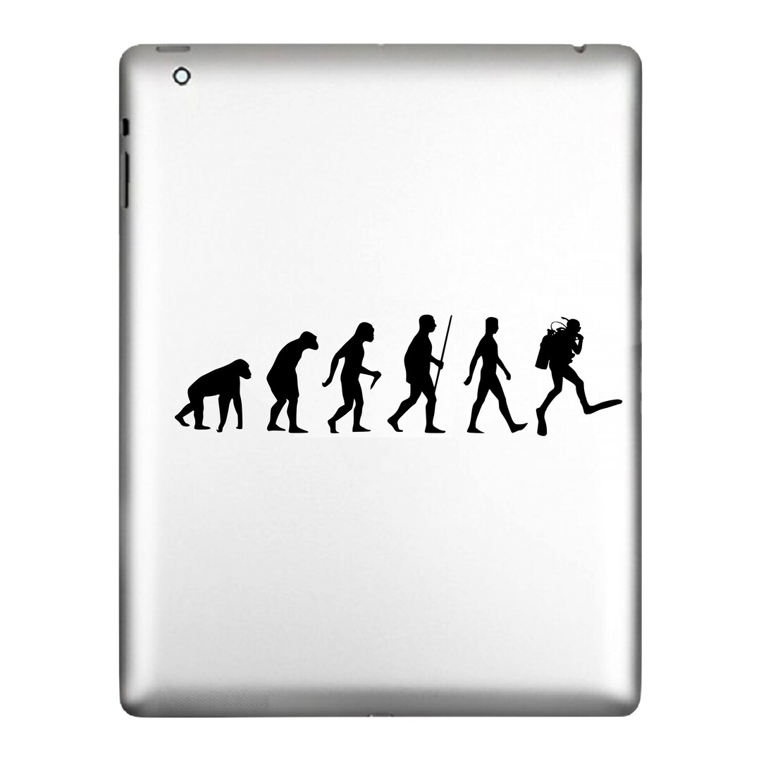 Funny Scuba Diver Evolution Decal - Silhouette Evolution of Diving ...