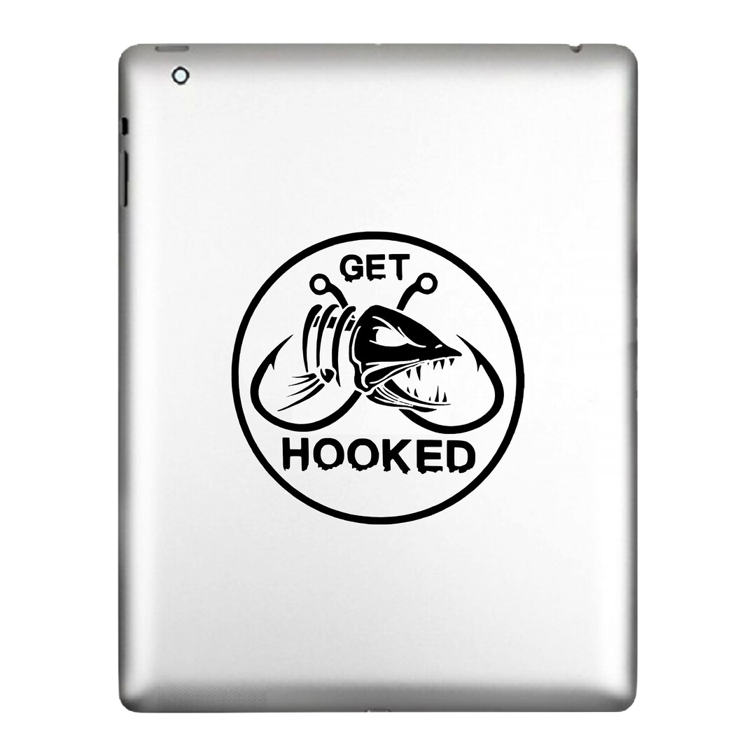 Get Hooked Fishing, Car Sticker Decal, Fisherman, Fishing Gift, Lake ...
