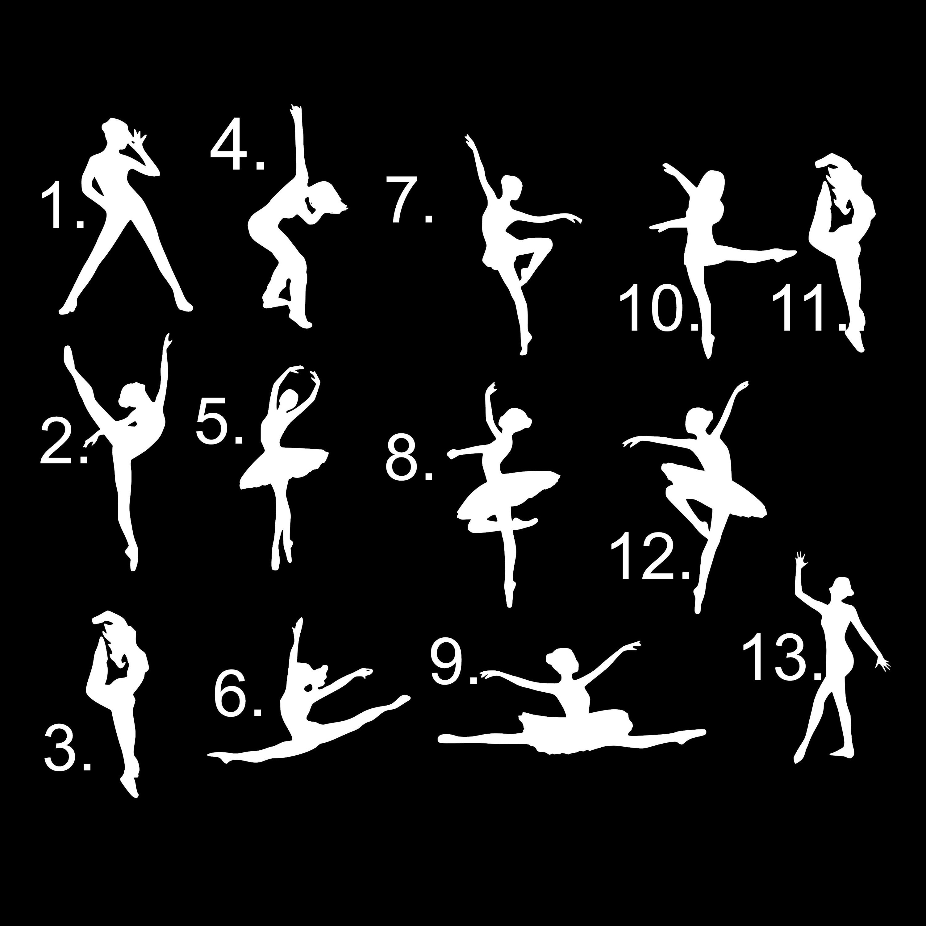 Silhouette Dancer Decals Elegant Dance Art, Stickers - Etsy
