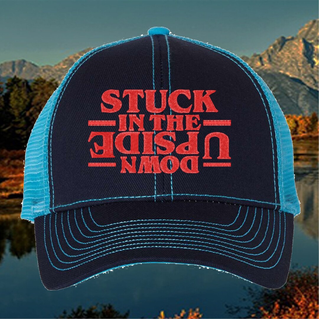 Embroidered 'stuck in the Upside Down' Hat Unique and Mysterious Design ...