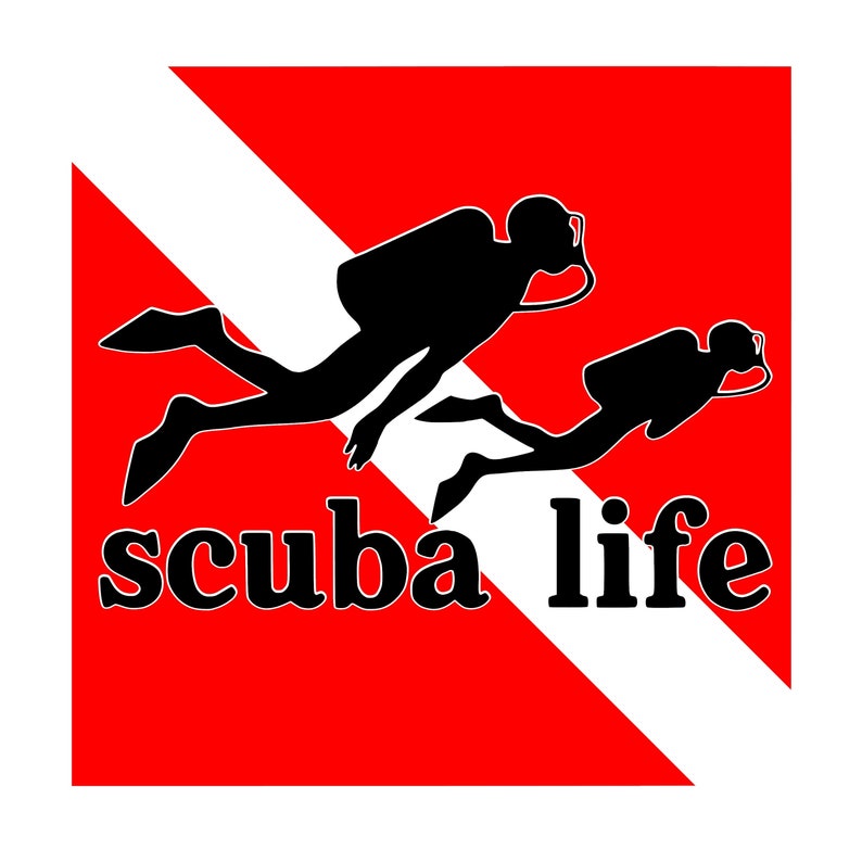 Scuba Life Diver Down, Scuba Divers Decal, Scuba Diving Sticker, Scuba ...