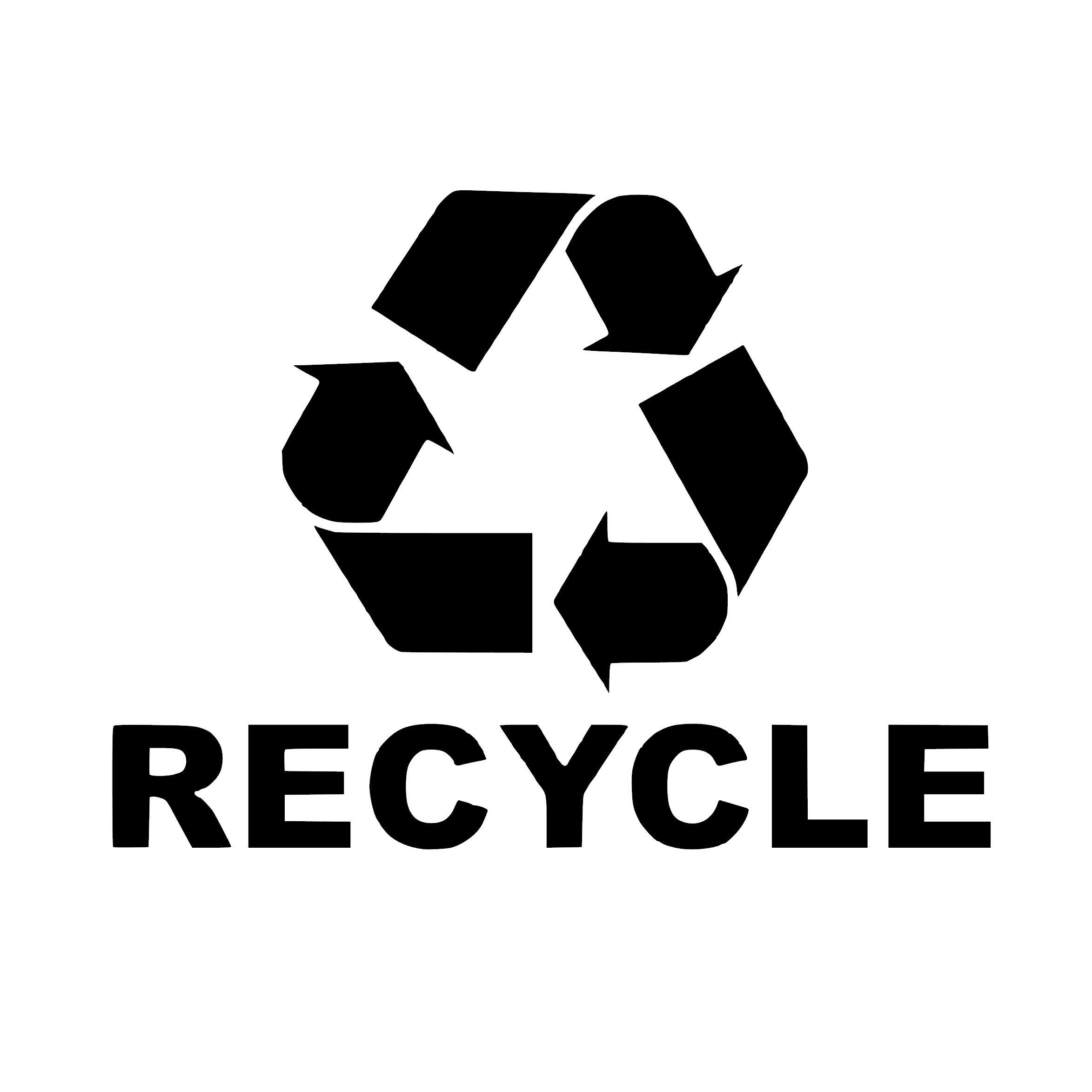 Recycle Decal, Recycle Symbol, Bin Label, Vinyl Sticker, Recycle ...