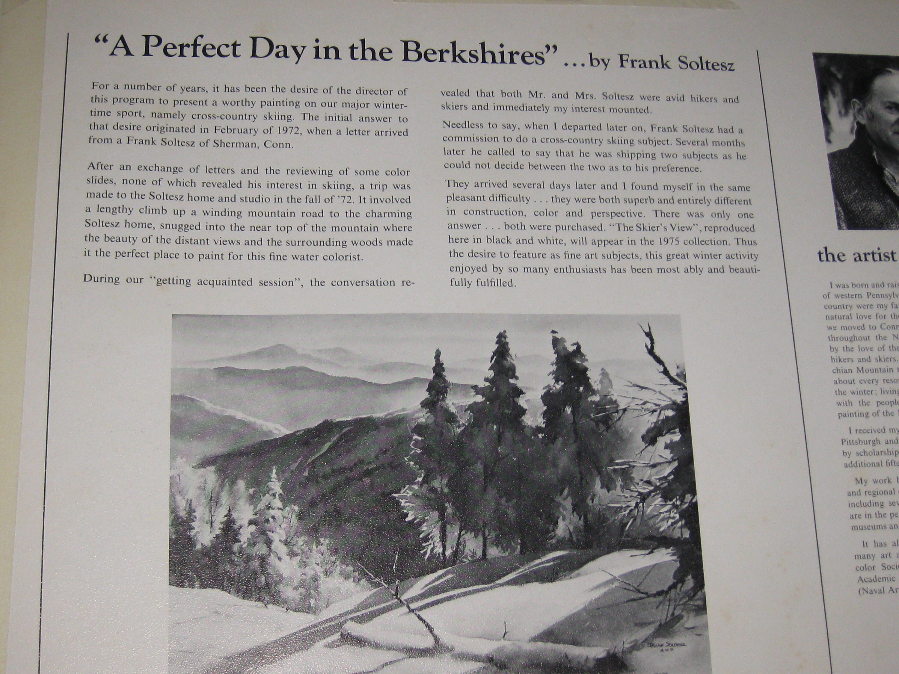 FRANK SOLTESZ a PERFECT Day in the Berkshires Print Wood Frame 16 3/4 X ...