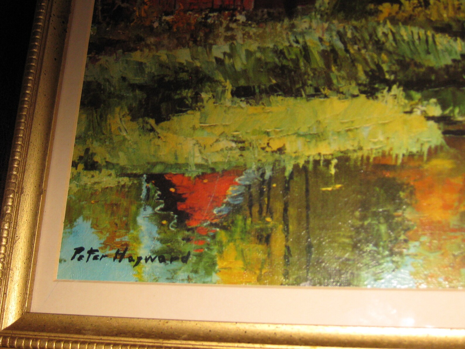 PETER HAYWARD TEXTURED Mid Century Print Country Scene With Water Wheel ...