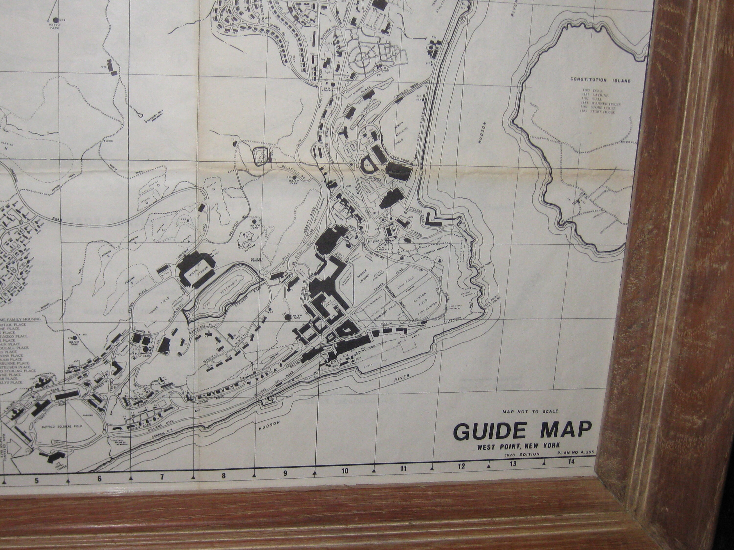 1978 GUIDE MAP WEST Point Map Not to Scale Black & White With Legend on ...