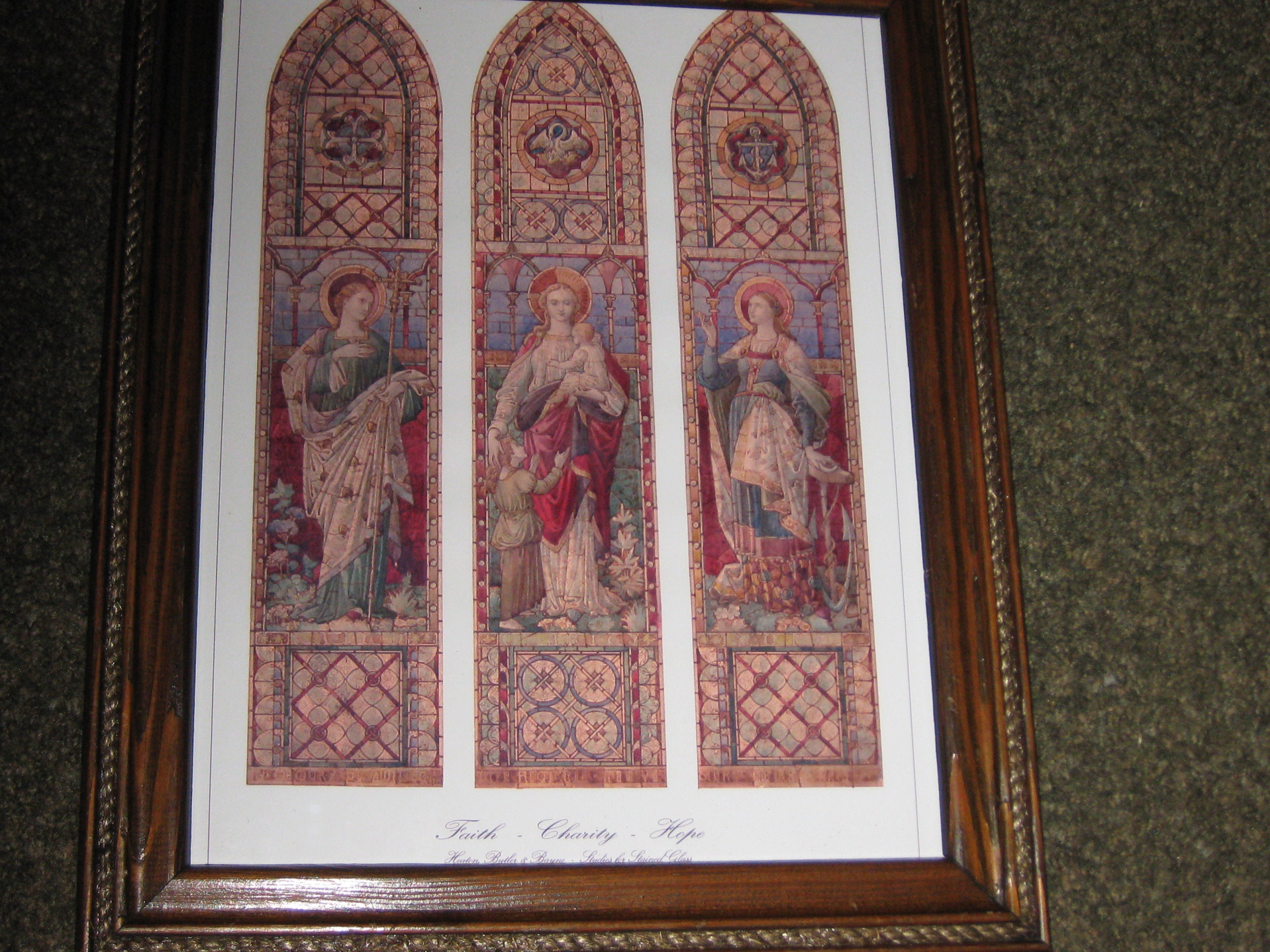 FAITH CHARITY HOPE Religious Triptych Heaton Butler & Bayne Studies in ...
