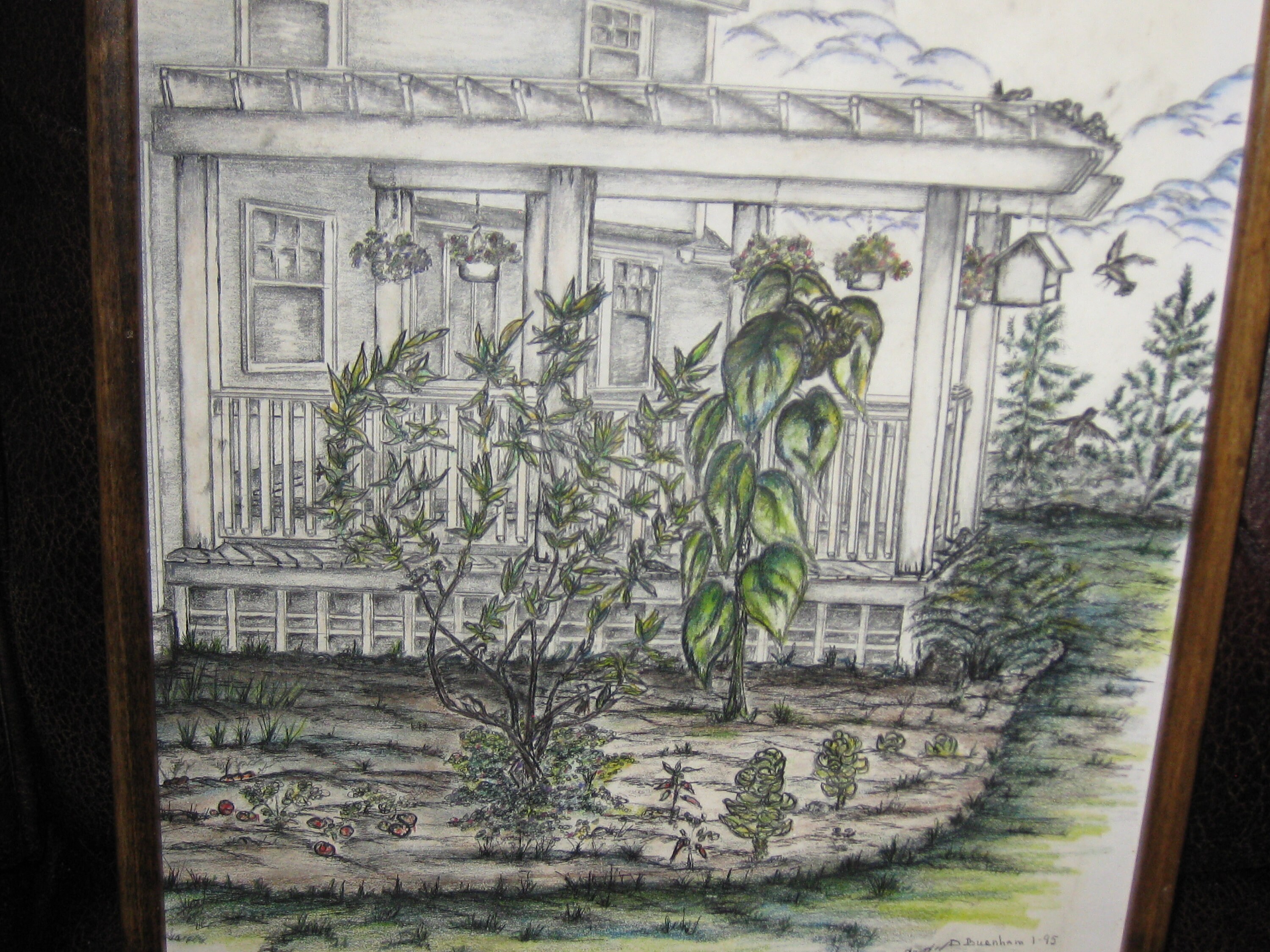 Art & Collectibles Colored Pencil Pencil JANUARY 1995 D BURNHAM Porch ...