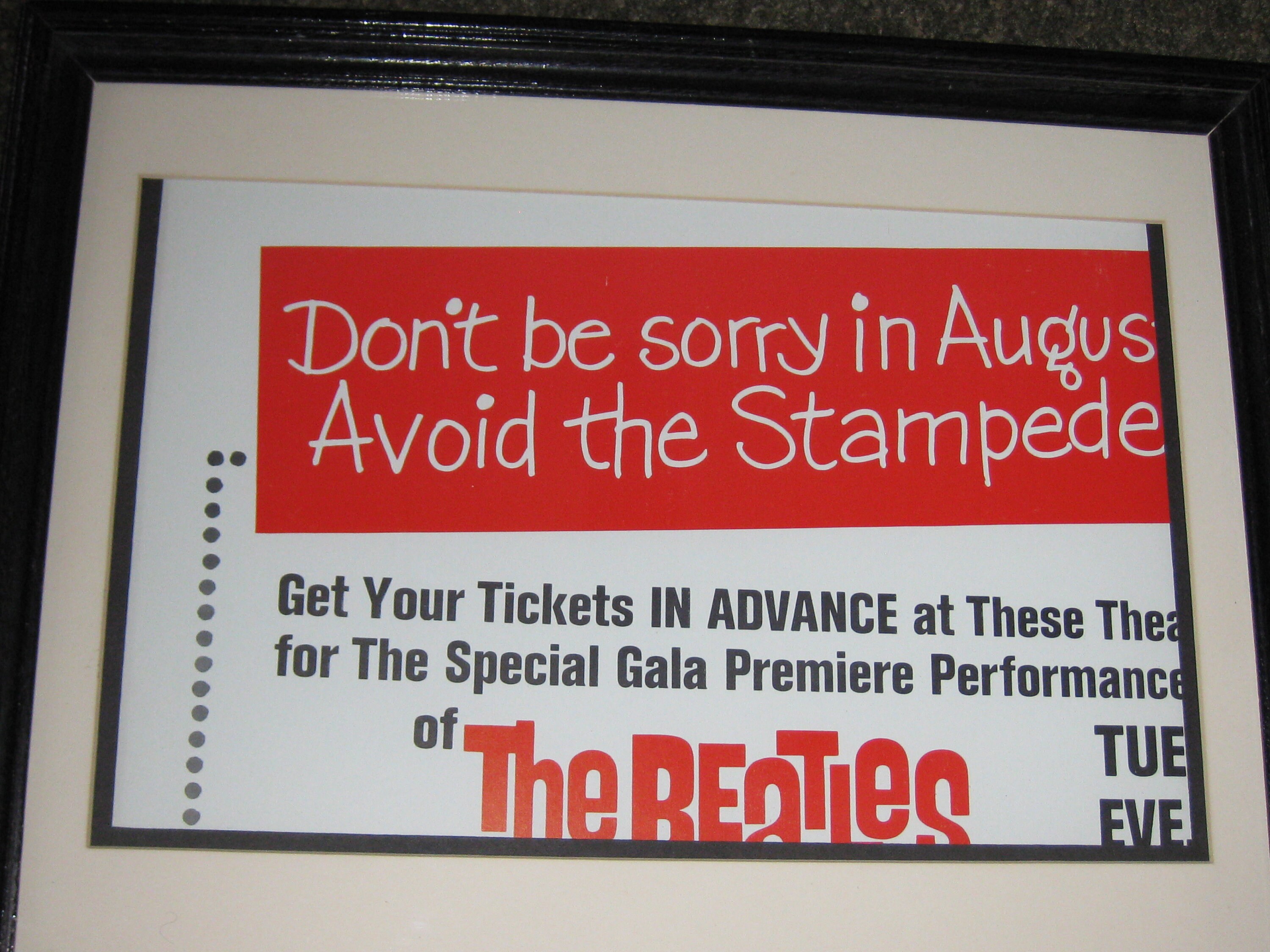 THE BEATLES WINDOW Card Remnant Beatles Concert Memorabilia - Etsy