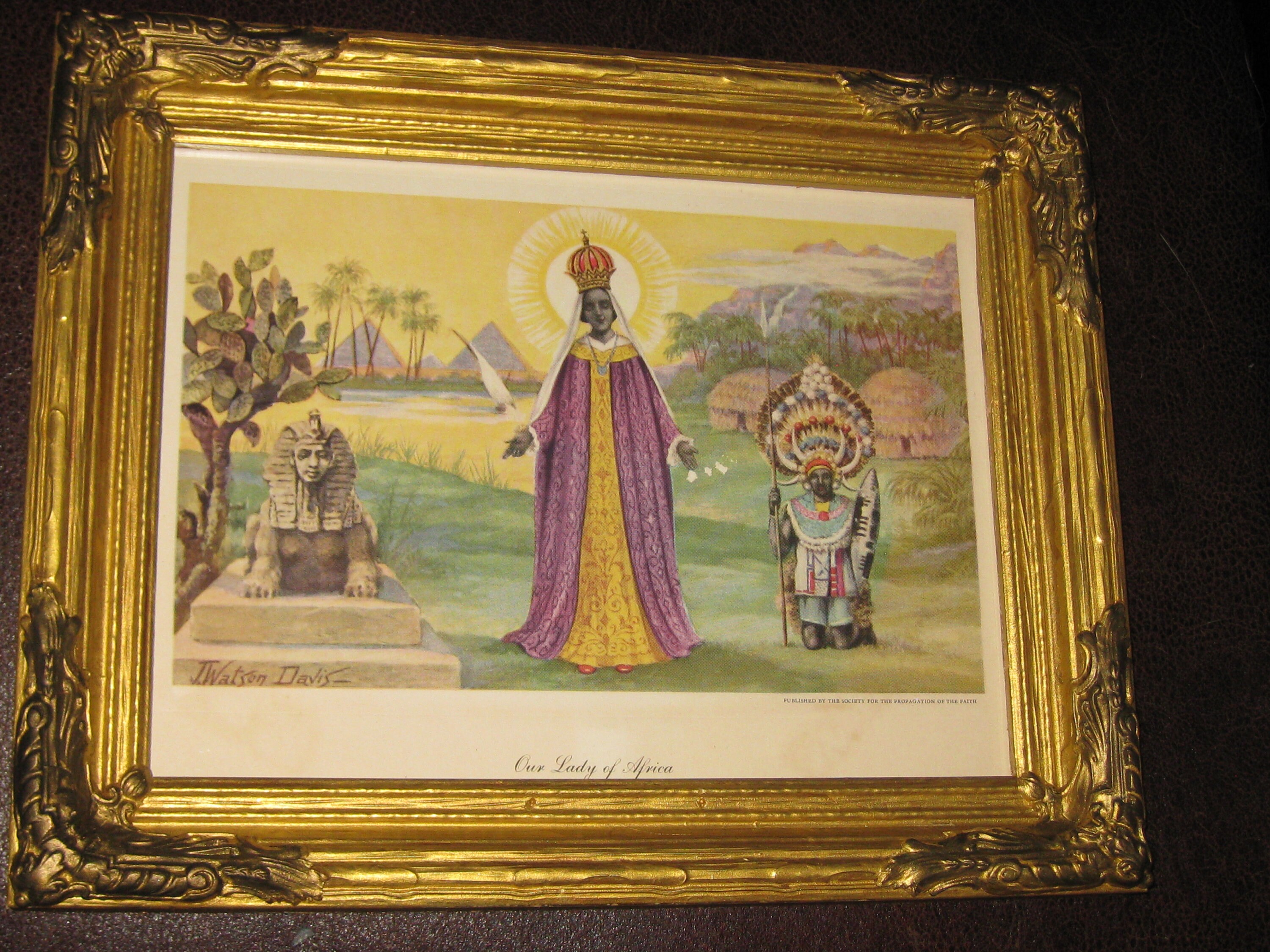 J. WATSON DAVIS 1870-1959 our Lady of Africa Engraving Published by the ...