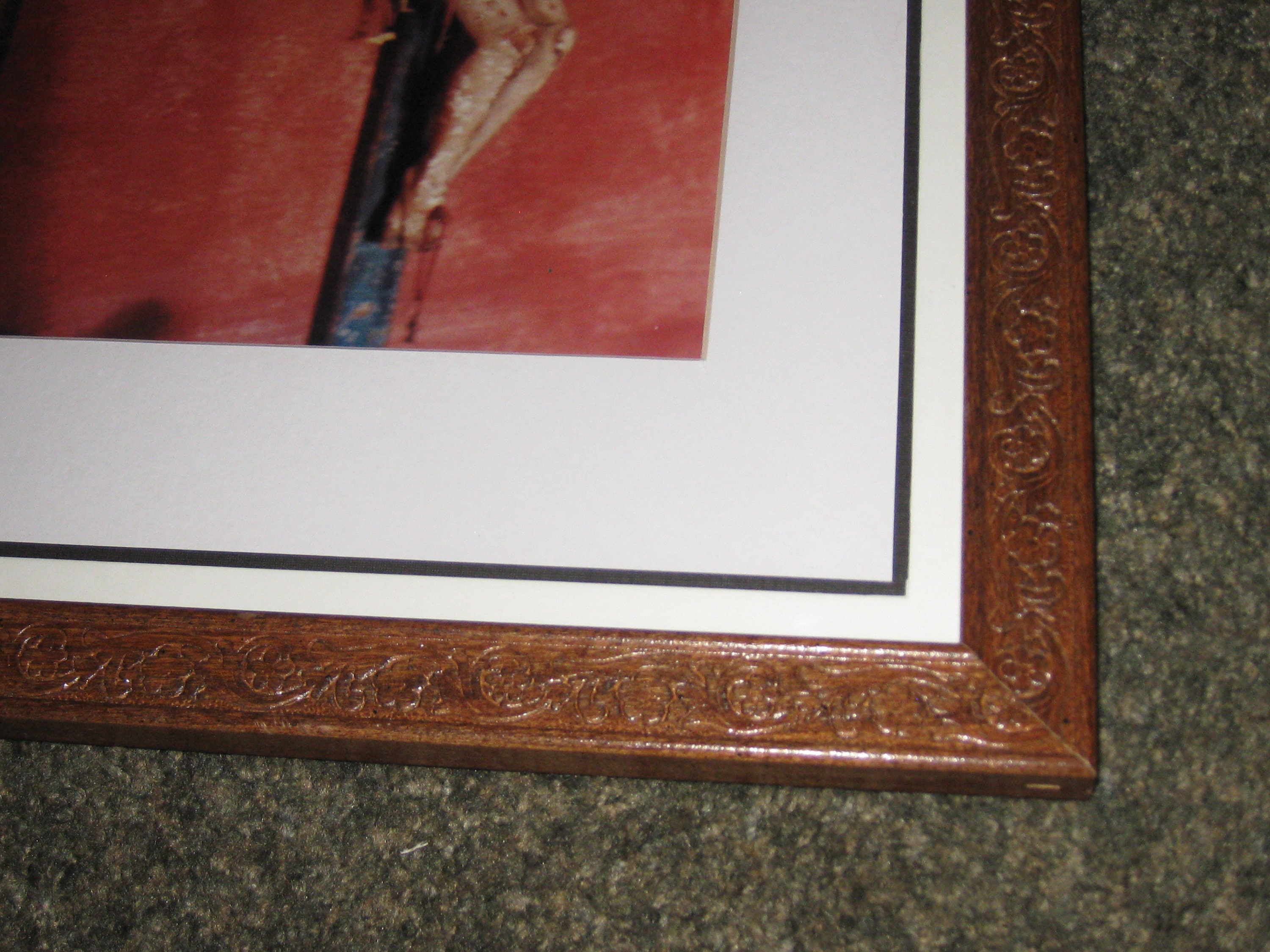 CHRIST ON THE Cross Bruised Jesus Print Framed in Hardwood Frame 16 1/2 ...