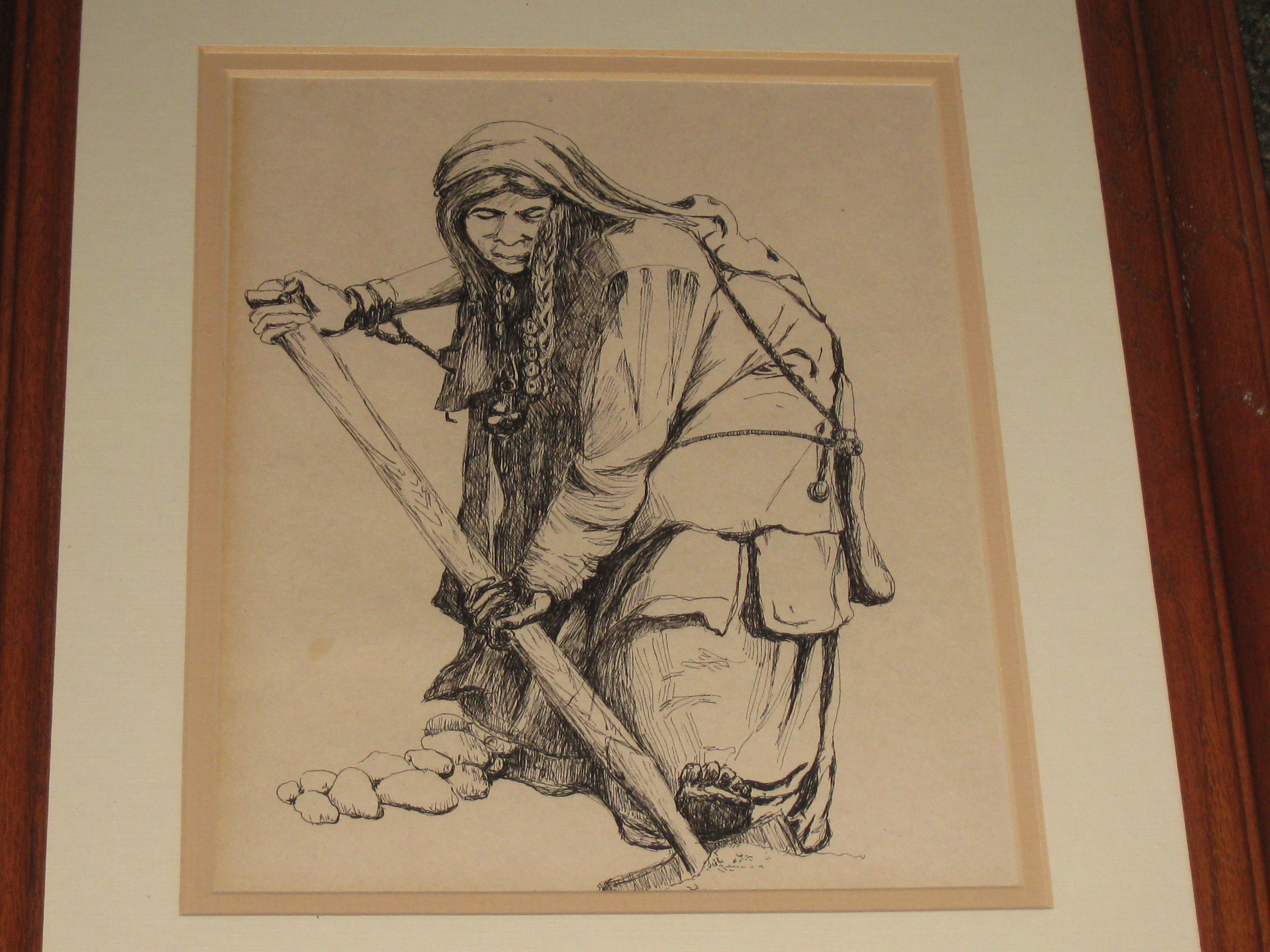 INDIGENOUS WOMAN PEN & Ink Drawing Native American South American Woman ...