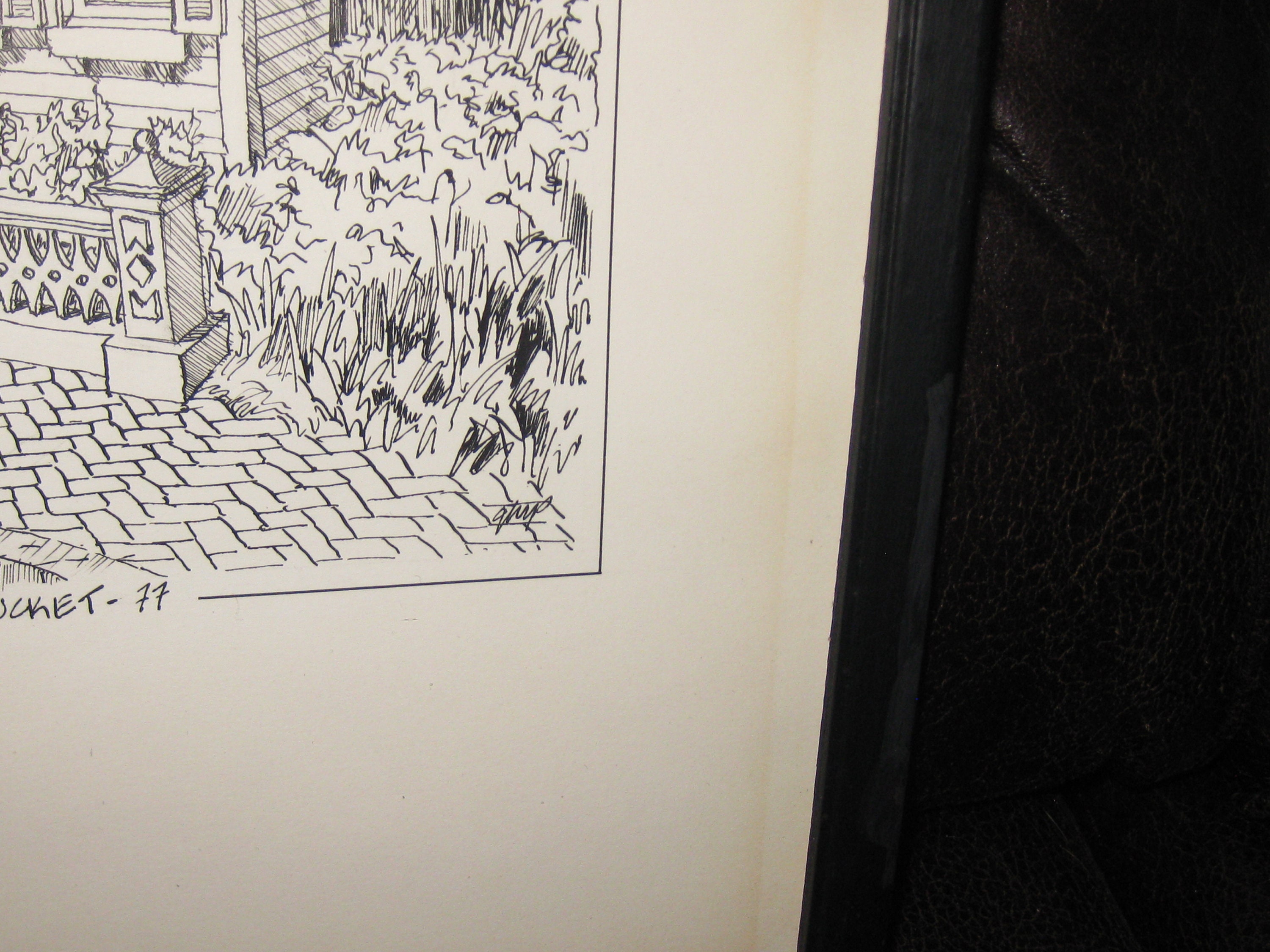 VICTORIAN HOME Main Street Nantucket 77 Black & White Drawing Signed ...