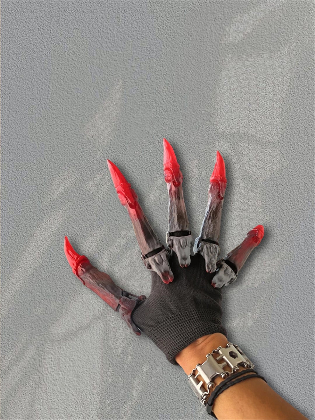 Gradient Red Claw Glove, Vampire Mechanical Claw Prop Cosplay Halloween ...