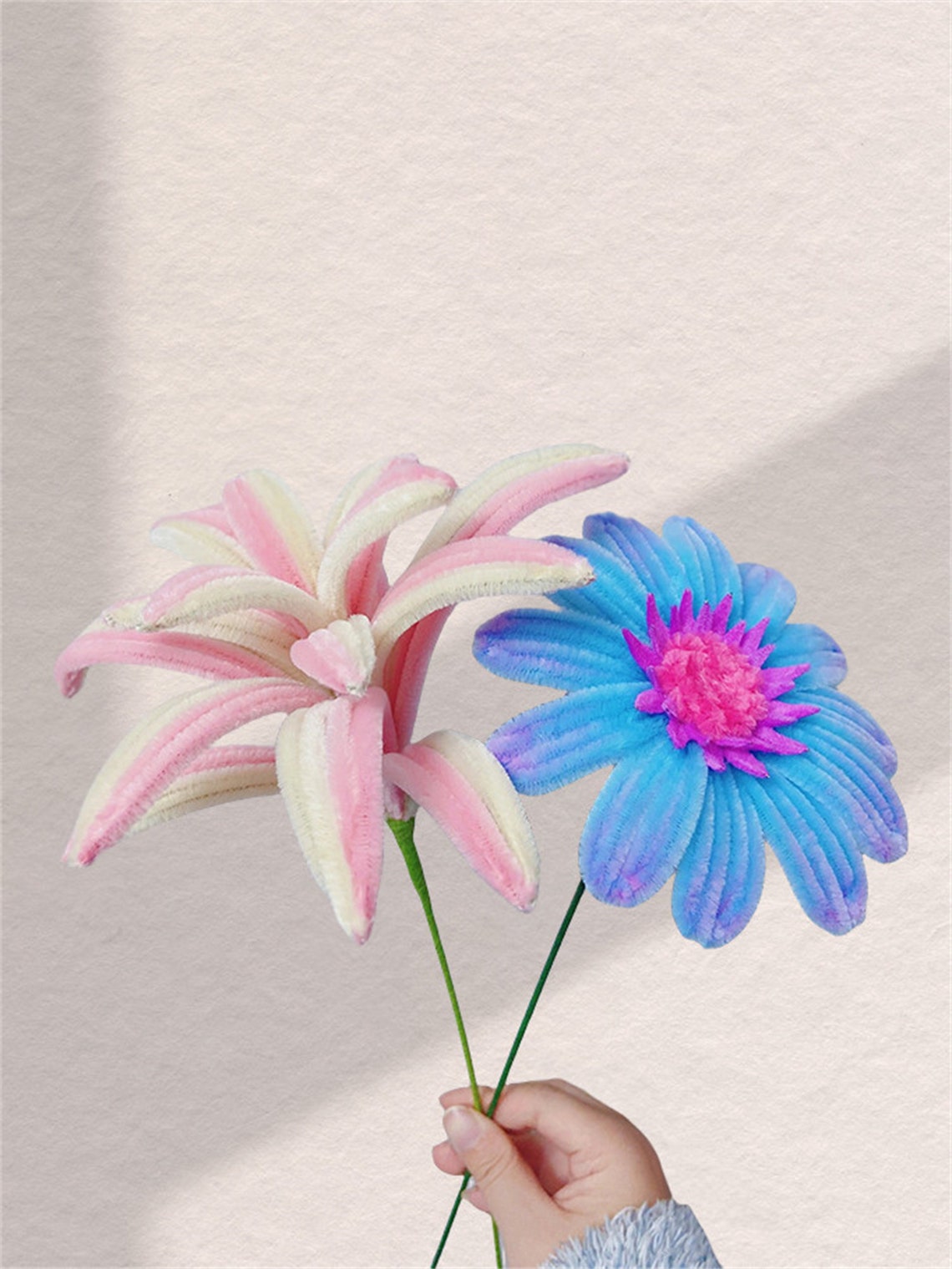 Pink Bouquets Plush Wild Spring Flowers Fluff Flower Mixed Bouquets ...