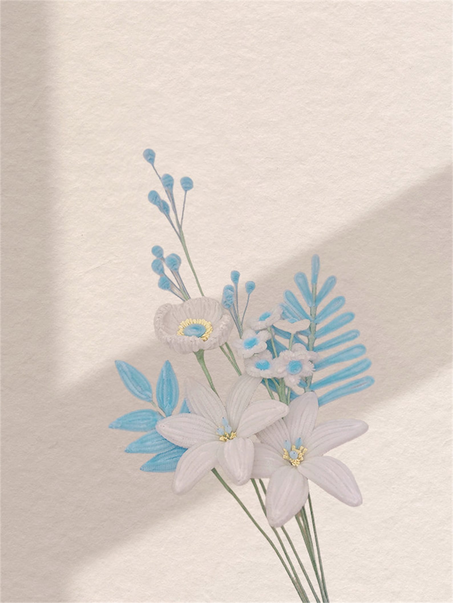 Pink Bouquets Plush Wild Spring Flowers Fluff Flower Mixed Bouquets ...