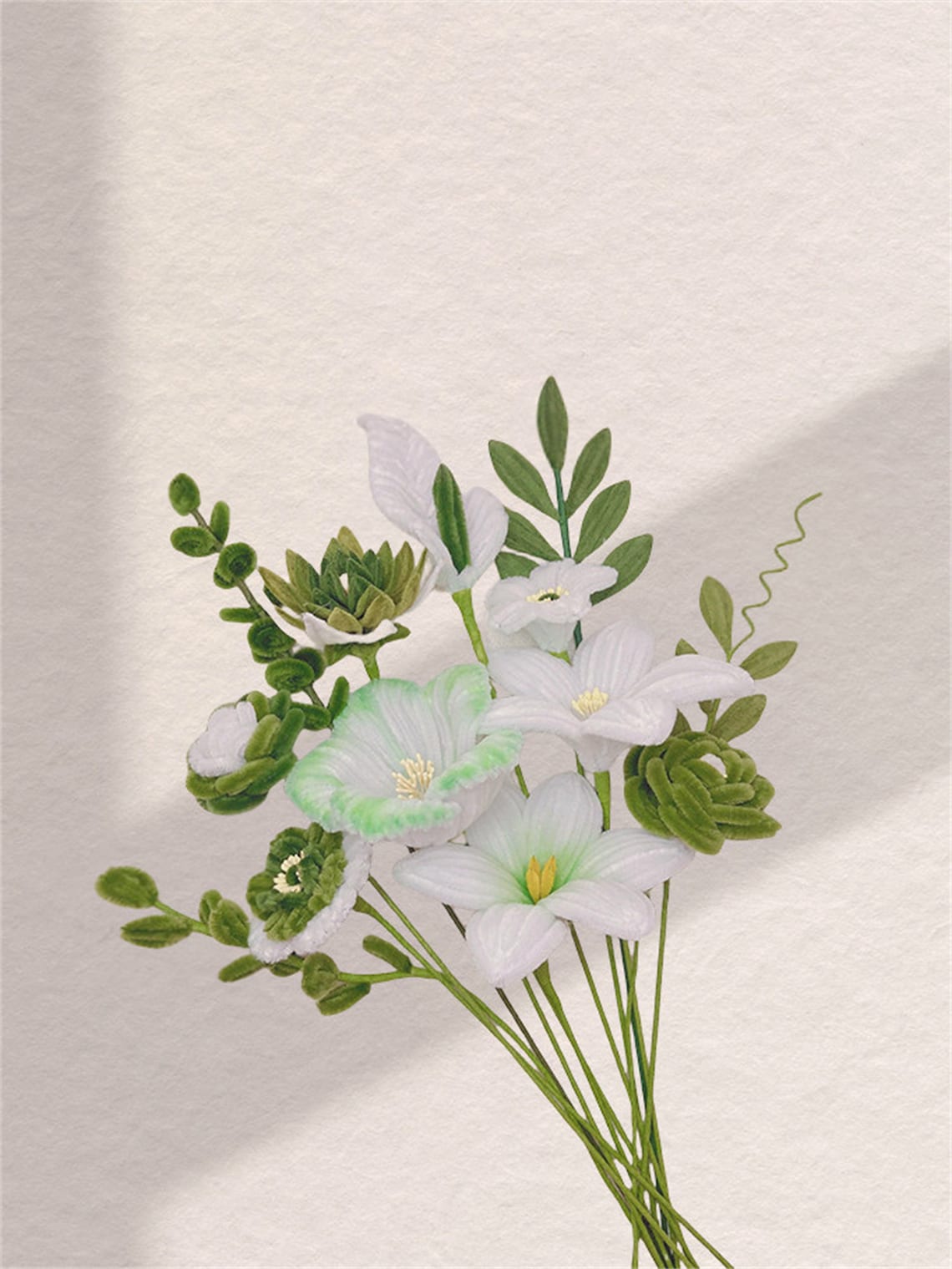 Pink Bouquets Plush Wild Spring Flowers Fluff Flower Mixed Bouquets ...