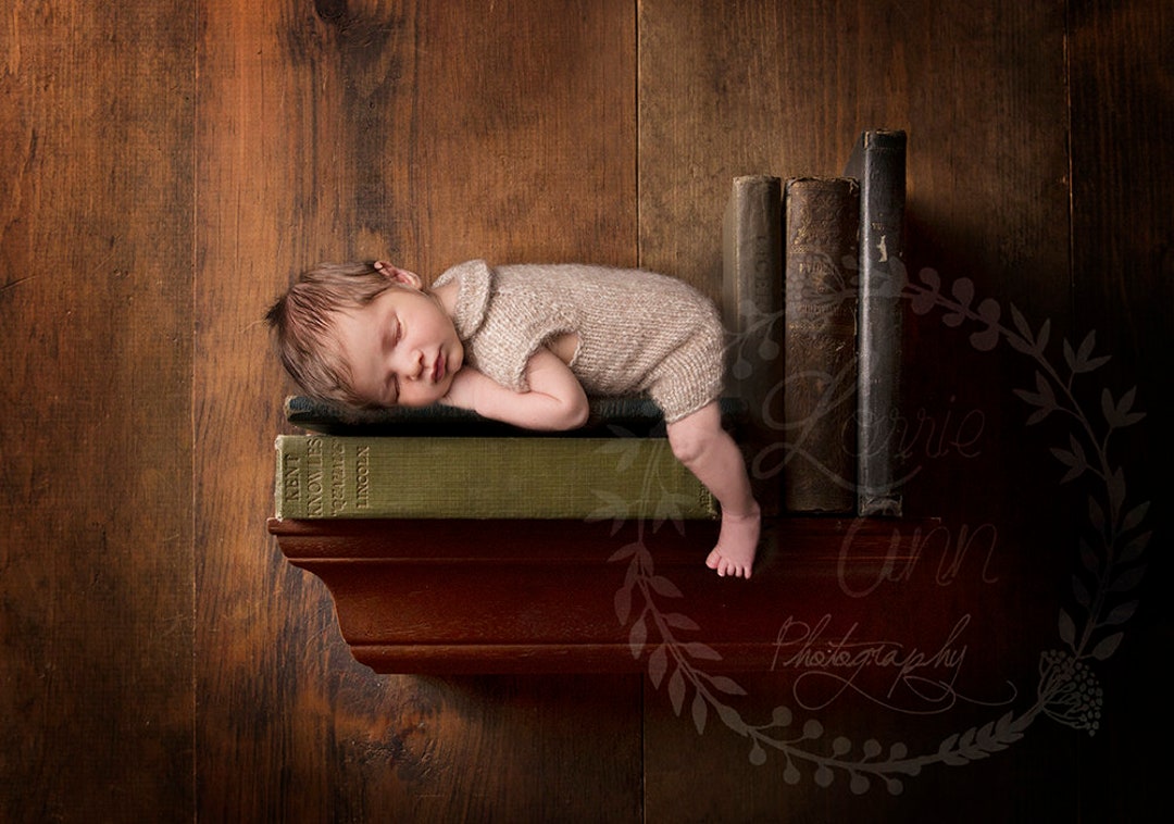 Bookshelf Newborn Digital Background - Etsy