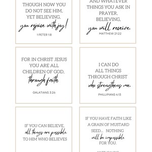 30 FAITH VERSE CARDS, Memory Verse Prints, Bible Verse Cards, Print ...
