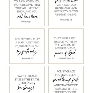 30 FAITH VERSE CARDS, Memory Verse Prints, Bible Verse Cards, Print ...