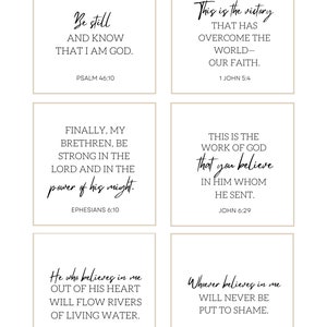 30 FAITH VERSE CARDS, Memory Verse Prints, Bible Verse Cards, Print ...