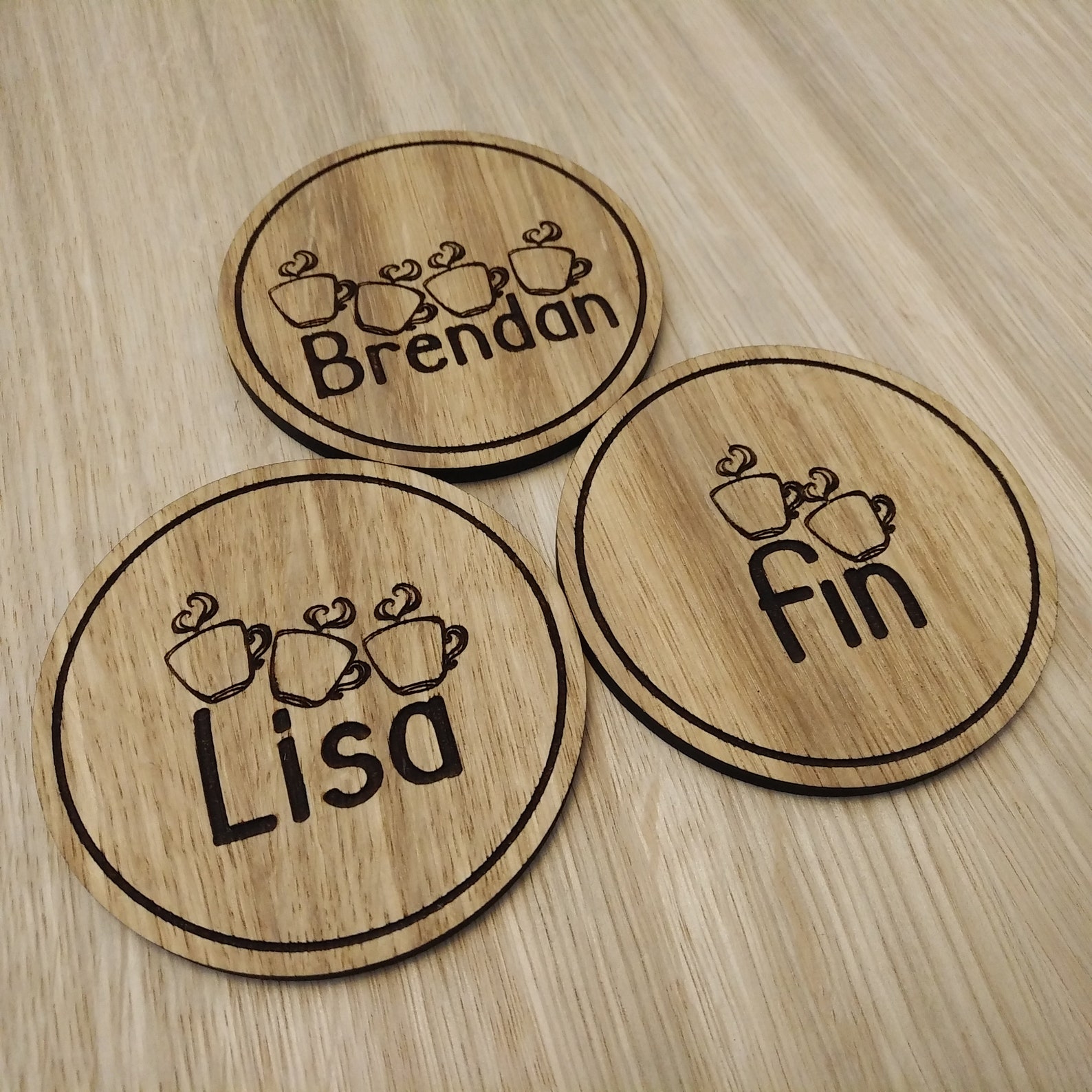 Laser Cut Wooden Coaster. Personalised Coffee Cups Lasercut | Etsy